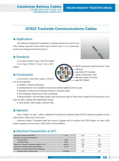 G7622 Trackside Communications Cables
