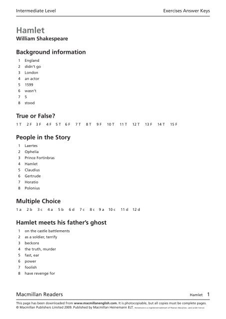 Hamlet - Macmillan Readers