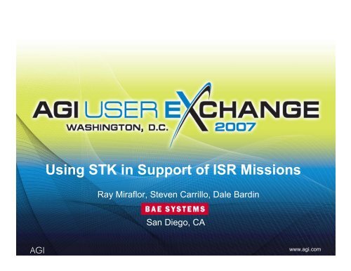 STK for ISR Missions - AGI