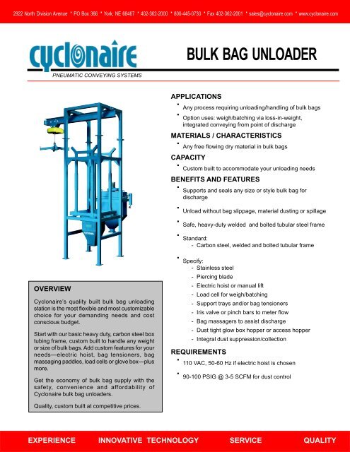 Bulk Bag Station - Cyclonaire