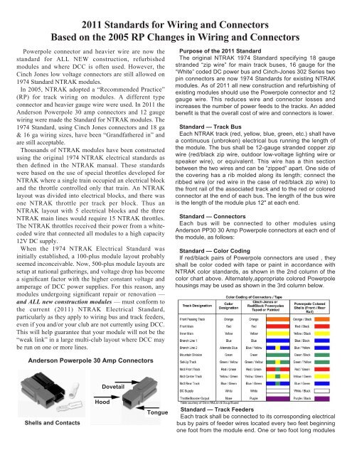 2011 Standards for Wiring and Connectors - NTRAK Modular ...