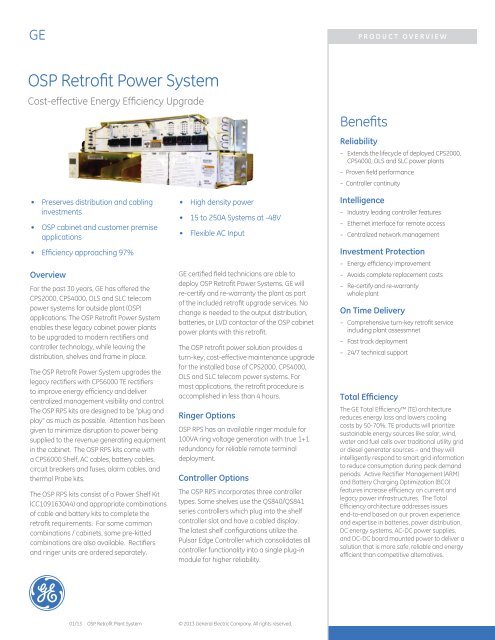 OSP Retrofit Power System - Lineage Power