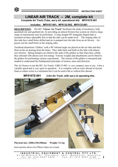 1 LINEAR AIR TRACK â 2M, complete kit - IEC