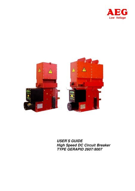 USER`S GUIDE High Speed DC Circuit Breaker TYPE ... - Biziz
