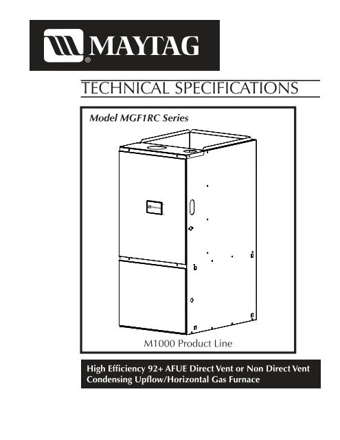 Technical Specifications - Nordyne