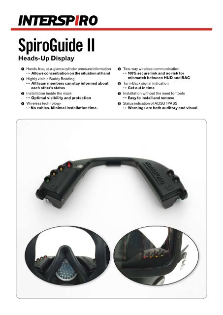 SpiroGuide II Heads-Up Display - Interspiro