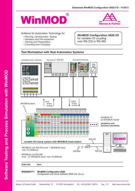 X620 for automation systems with RS-232 or RS-485 for ... - WinMOD