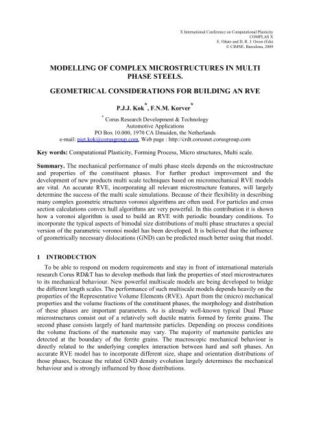 Modelling of complex microstructures in multi-phase steels