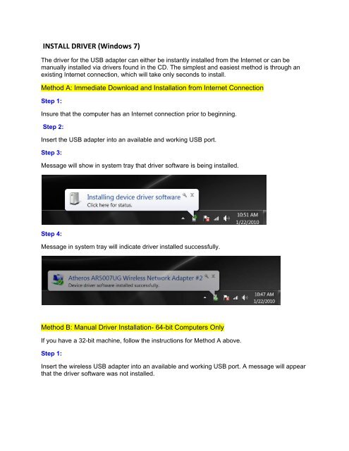 INSTALL DRIVER (Windows 7) - Air802.com