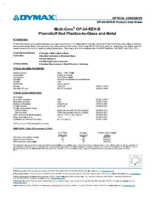 Data Sheet - Dymax OP-24-REV-B