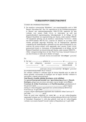 Verkoopovereenkomst Tweedehandsvoertuig Model
