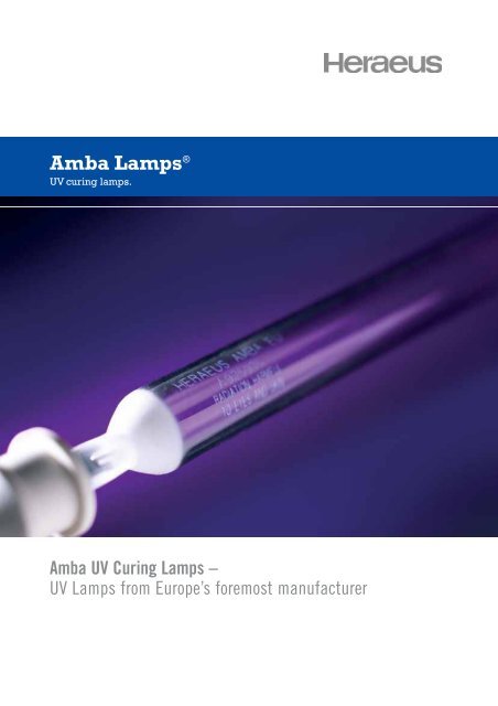 Amba UV Curing Lamps â UV Lamps from Europe's ... - amba italia srl