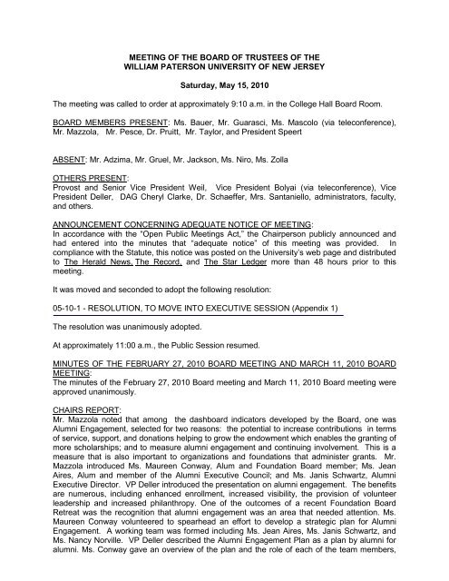 resolution, bid waiver - William Paterson University