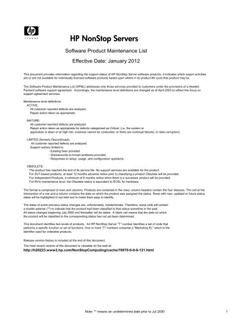 HP NonStop Servers - HP Networking