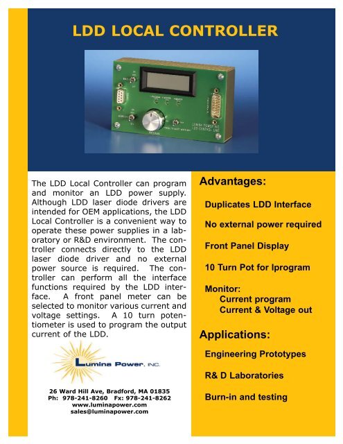 Controller data sheet 11-23-07:XLB data sheet 8-20 ... - Lumina Power