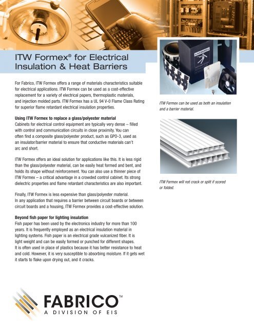 ITW Formex® for Electrical Insulation & Heat Barriers - Fabrico