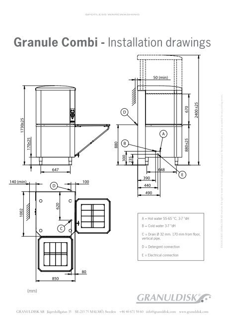 Granule Combi - Installation drawings - Granuldisk