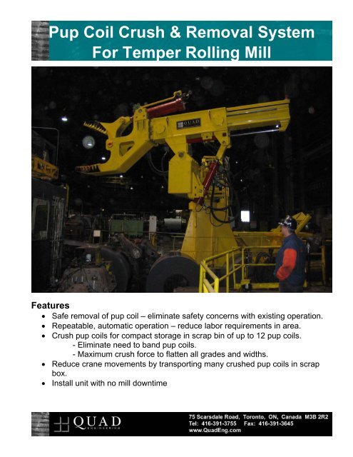 Pup Coil Crush & Removal System For Temper Rolling Mill ...