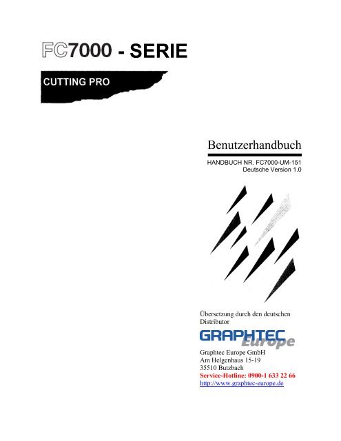 Bedienungsanleitung Graphtec FC7000 MK2 - Walter Schulze GmbH