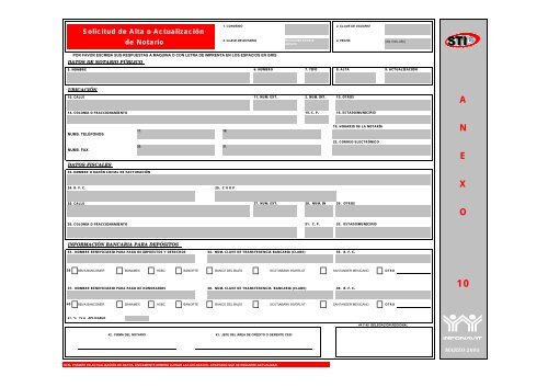 Solicitud de Alta o ActualizaciÃ³n de Notario - Infonavit