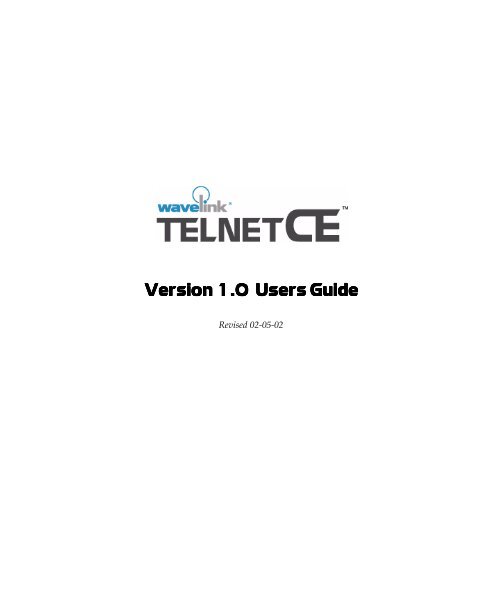 Version 1.0 Users Guide - Wavelink