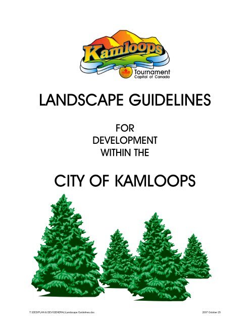 LANDSCAPE GUIDELINES CITY OF KAMLOOPS