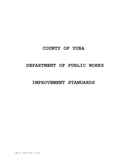 Standard Specifications - Yuba County