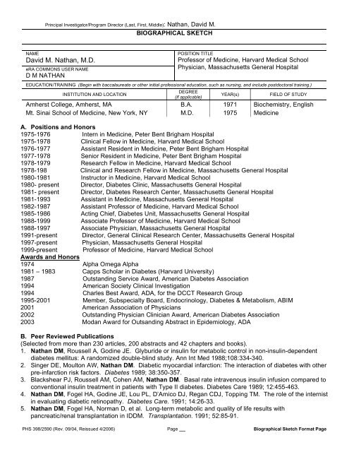 David M. Nathan, M.D. - Harvard University