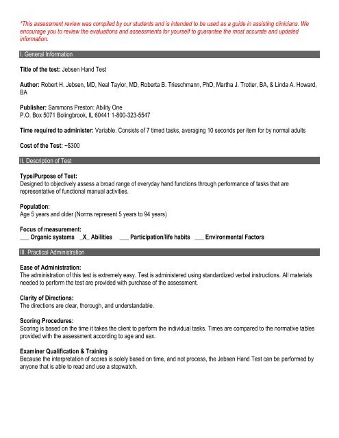 Jebsen Hand Test