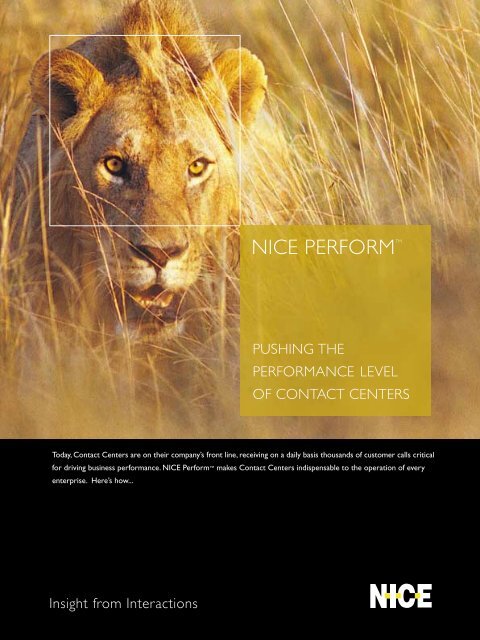 NICE PERFORMTM - BT.com