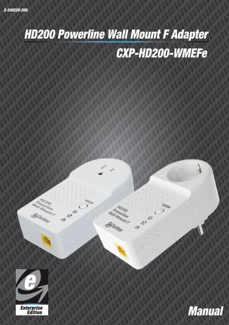 HD200 Powerline Wall Mount F Adapter CXP-HD200 ... - Corinex