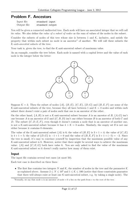 Problem F. Ancestors - UVa Online Judge