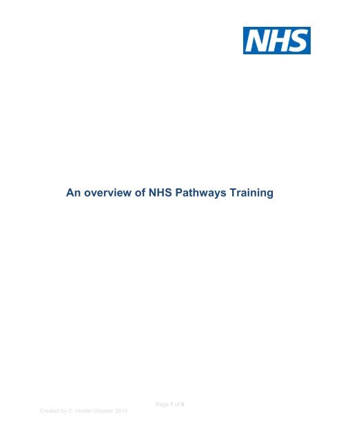 An overview of NHS Pathways Training - Systems