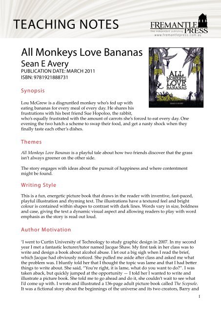ALL MONKEYS LOVE BANANAS TEACHING ... - Fremantle Press