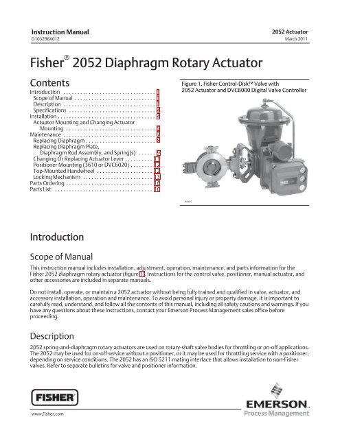 Fisher 2052 Diaphragm Rotary Actuator