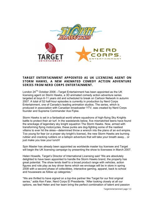 target entertainment appointed as uk licensing agent on storm ...