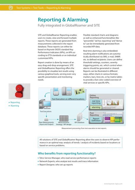 Reporting & Alarming - sigos