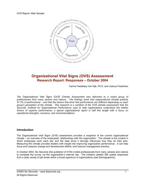 Organizational Vital Signs (OVS) Assessment - Six Seconds