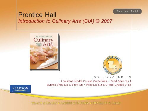 Introduction to Culinary Arts (CIA) - Pearson