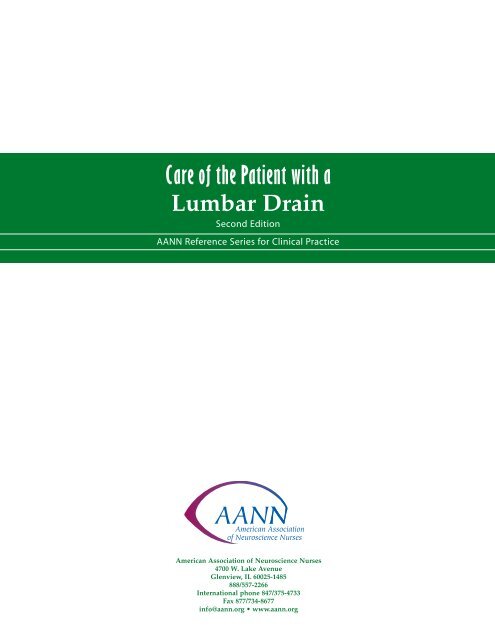 Care of the Patient with a Lumbar Drain - American Association of ...