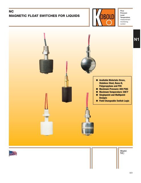 NC Liquid Level Float Switches - CA Briggs