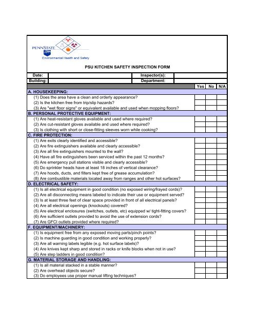 Fire Inspection Form Template
