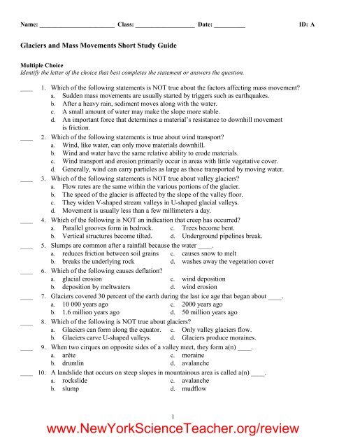 New York State Earth Science Regents Review - The Earth Images Revimage.Org