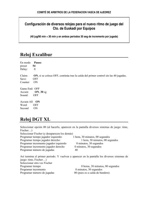 Reloj Excalibur Reloj DGT XL - Ajedrez Vasco