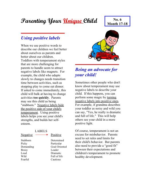 Parenting Your Unique Child - University of Wisconsin-Extension