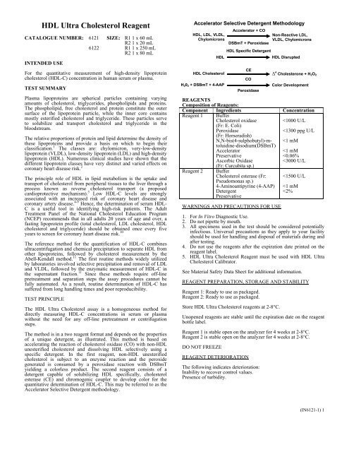 HDL Ultra Cholesterol Reagent - Sekisui Diagnostics