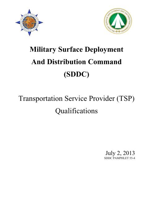 (TSP) Qualifications - SDDC - U.S. Army