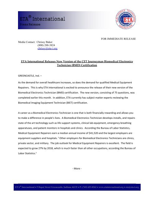 BMD - ETA International