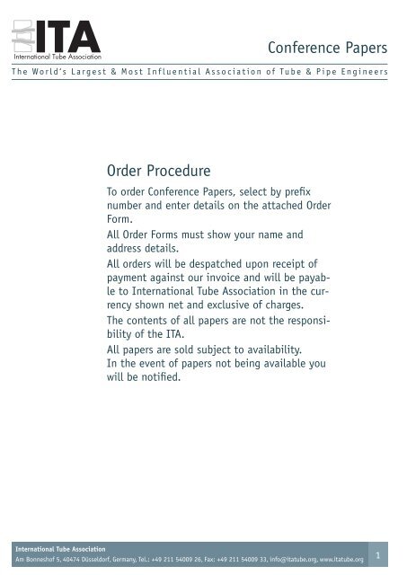 to download complete list of papers & order form (pdf) - International ...