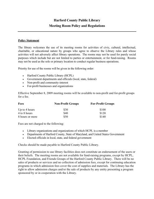 Meeting Room Reservation Policy Regulations And Form pdf 